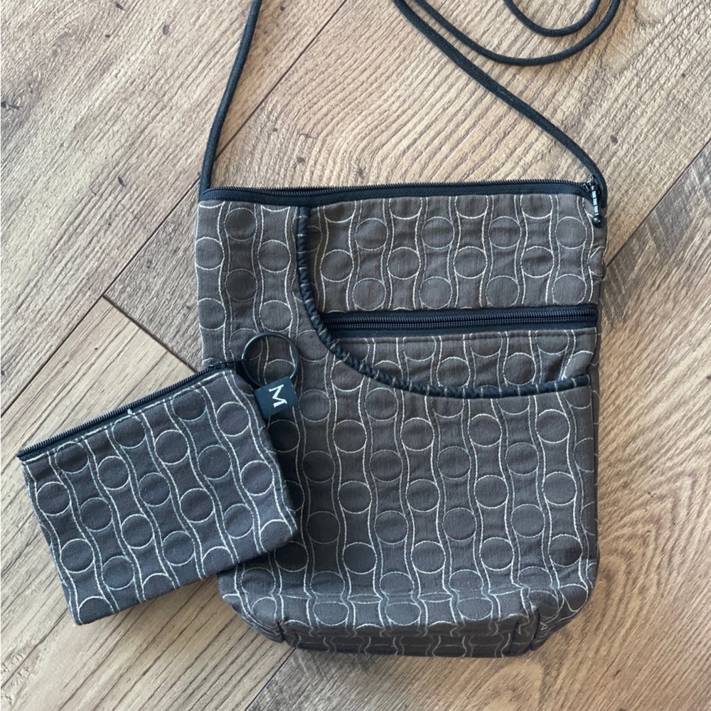 Gray Maruca Crossbody Bag With Matching Coin Purse - Gem